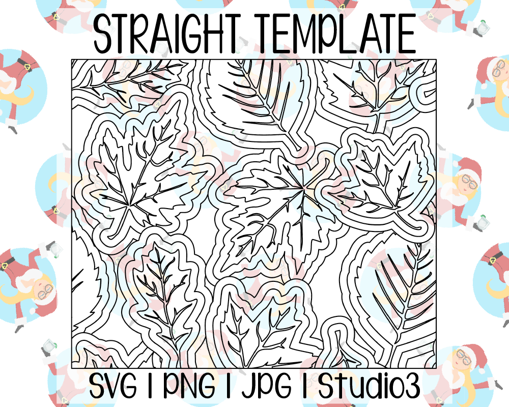 Autumn Leaves Burst Template | Seamless Wrap | Straight | SVG PNG JPG ...
