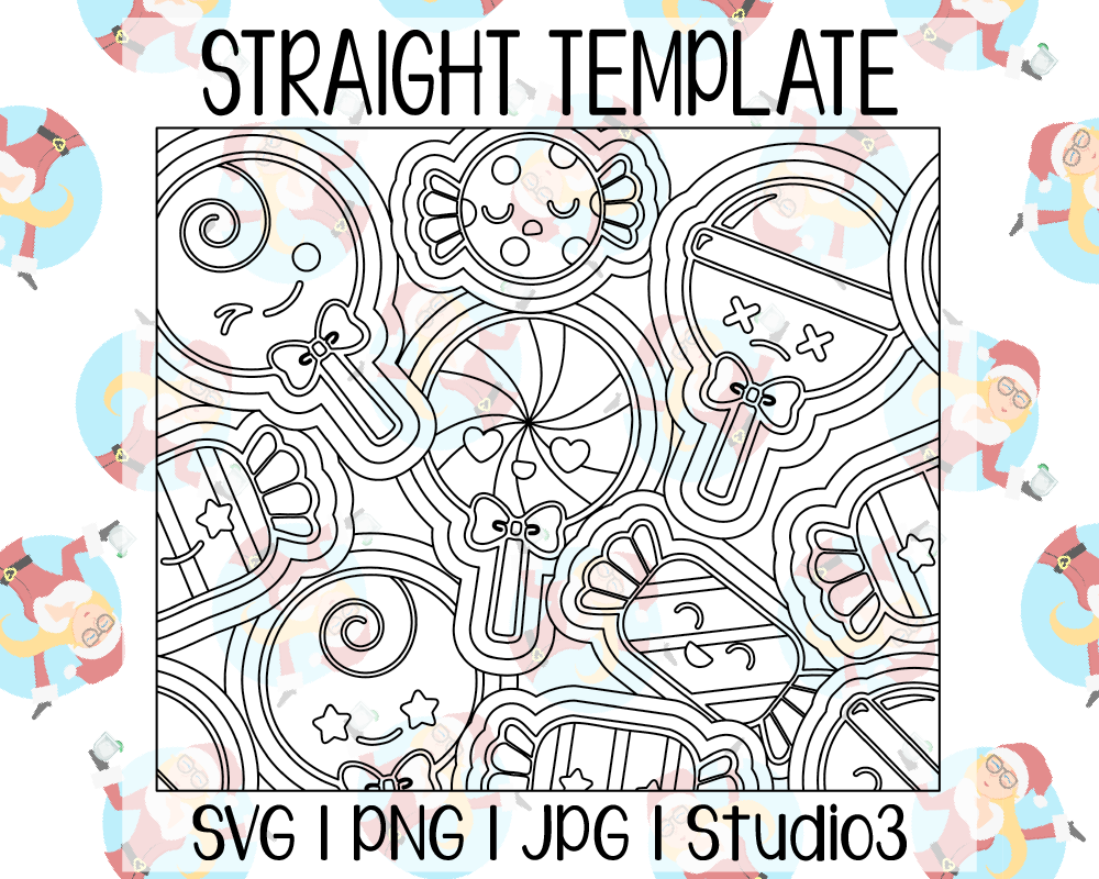 Candy Burst Template | Seamless Tumbler Wrap | Straight Resizable | SV ...