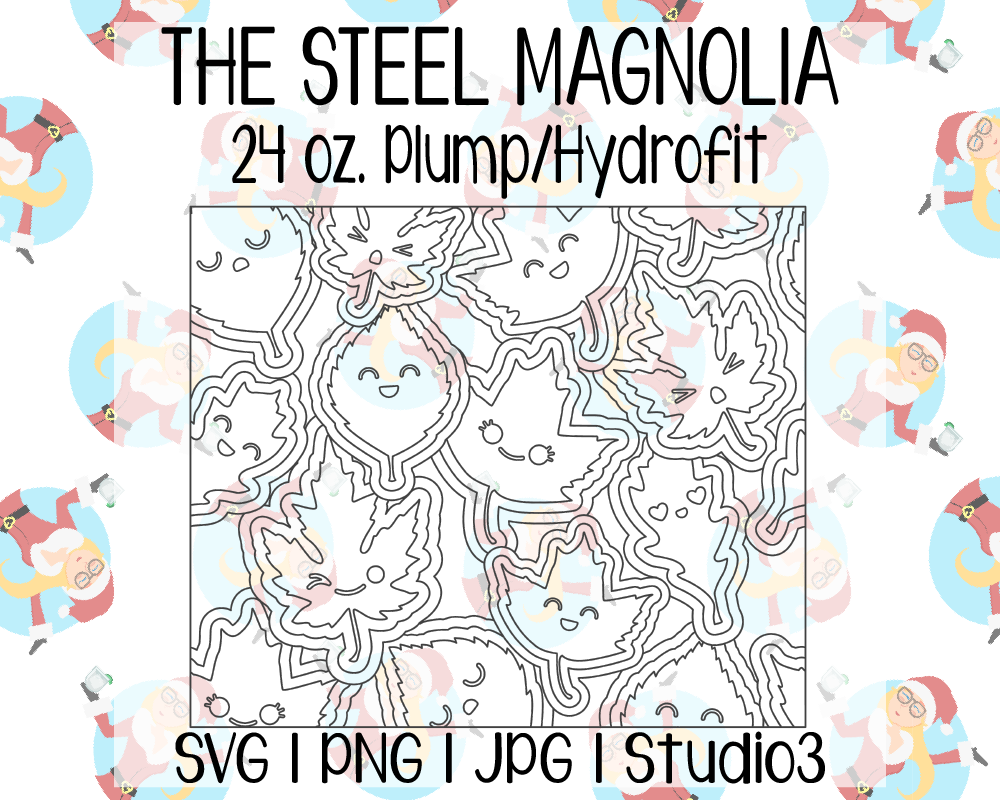 Kawaii Leaves Burst Template | The Steel Magnolia 24 oz. Plump/Hydrofi ...